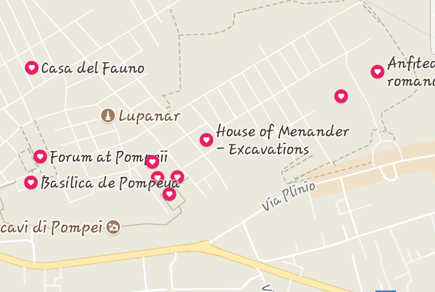 Mapa Pompeya (Italia) | Viajes Lost Planet